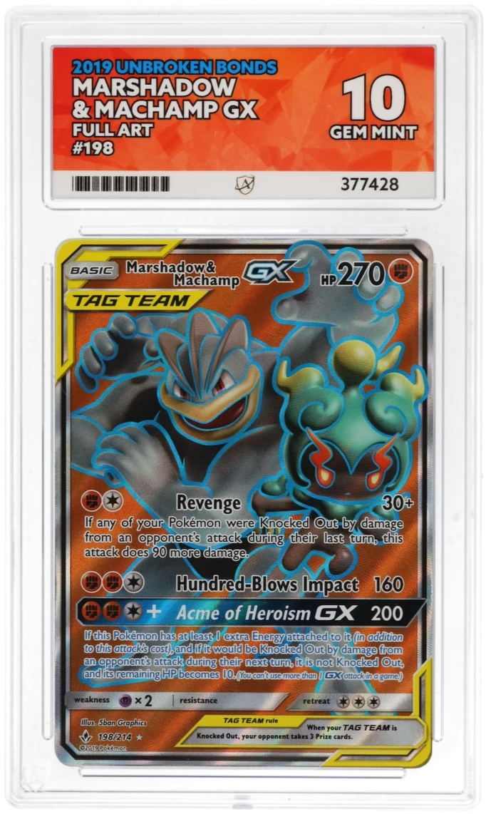 Marshadow & Machamp GX Full Art 198 - Ace 10 - Unbroken Bonds – PokeRand